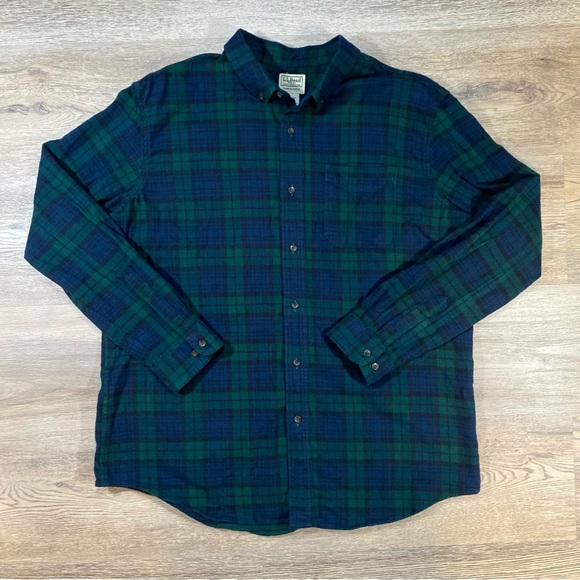 L.L. Bean | Shirts | Ll Bean Scotch Plaid Flannel Shirt Mens Extra ...